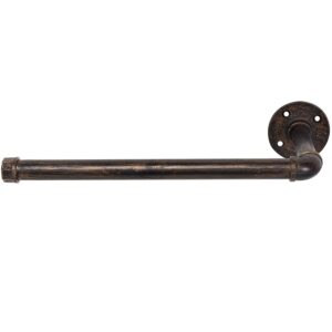 MyGift Wall Mounted Paper Towel Holder with Brushed Bronze Metal Industrial Pipe Finish