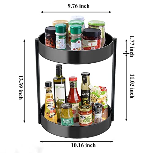 TUEHUTDE 2 Tier Lazy Susan Turntable Spice Rack Organizer, 360 Degree Rotating 10.15'' Lazy Susan for Table, Bathroom Organizer Countertop, Cabinet