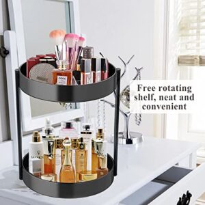 TUEHUTDE 2 Tier Lazy Susan Turntable Spice Rack Organizer, 360 Degree Rotating 10.15'' Lazy Susan for Table, Bathroom Organizer Countertop, Cabinet