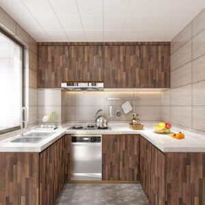 VEELIKE Large Size Butcher Block Contact Paper Peel and Stick Countertops for Kitchen 32''x354'' Removable Thick Wood Wallpaper Self Adhesive Wood Grain Contact Paper for Table Cabinets Shelf Liners