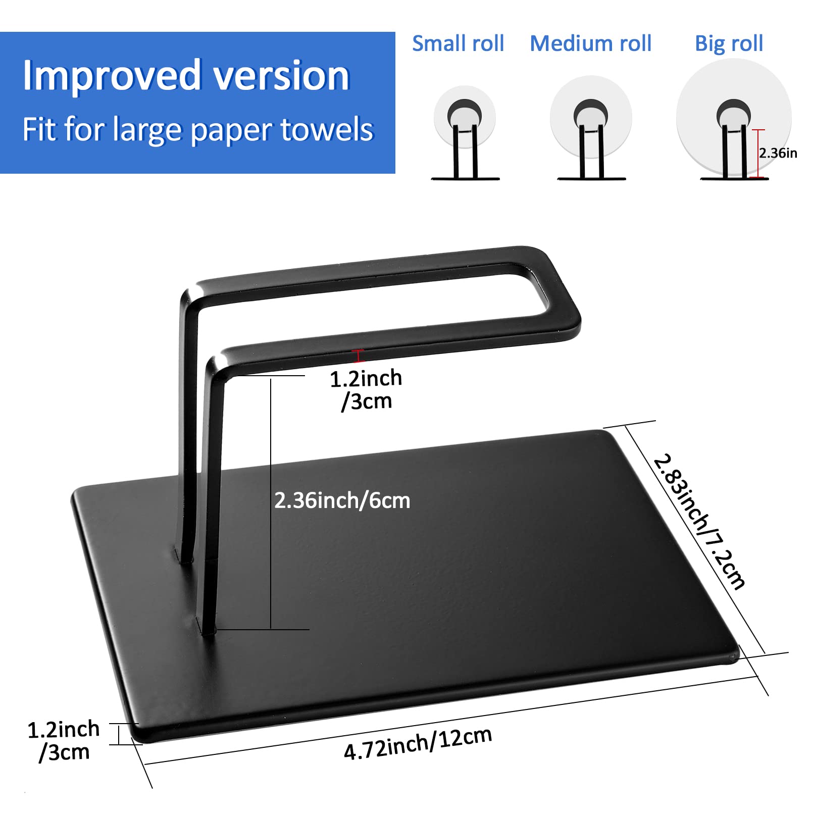 VIAV Outlets 2 PCS Magnetic Paper Towel Holder Bar Strong Magnet Backing Paper Towel Holder Fit for Small Large Paper Towels Multifunctional Use as Hook for Refrigerator, Grill, BBQ,Toolbox,Workshop