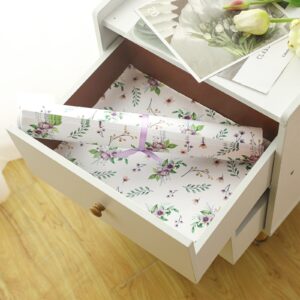 10 Sheet Fragrant Drawer Liners for Dresser Lavender Scented Cabinet Liners for Shelves 15.8 x 22 Inch Paper Liner for Drawers and Cabinets Non Adhesive Drawer Paper Liner (Floral Style)