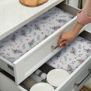 10 Sheet Fragrant Drawer Liners for Dresser Lavender Scented Cabinet Liners for Shelves 15.8 x 22 Inch Paper Liner for Drawers and Cabinets Non Adhesive Drawer Paper Liner (Floral Style)