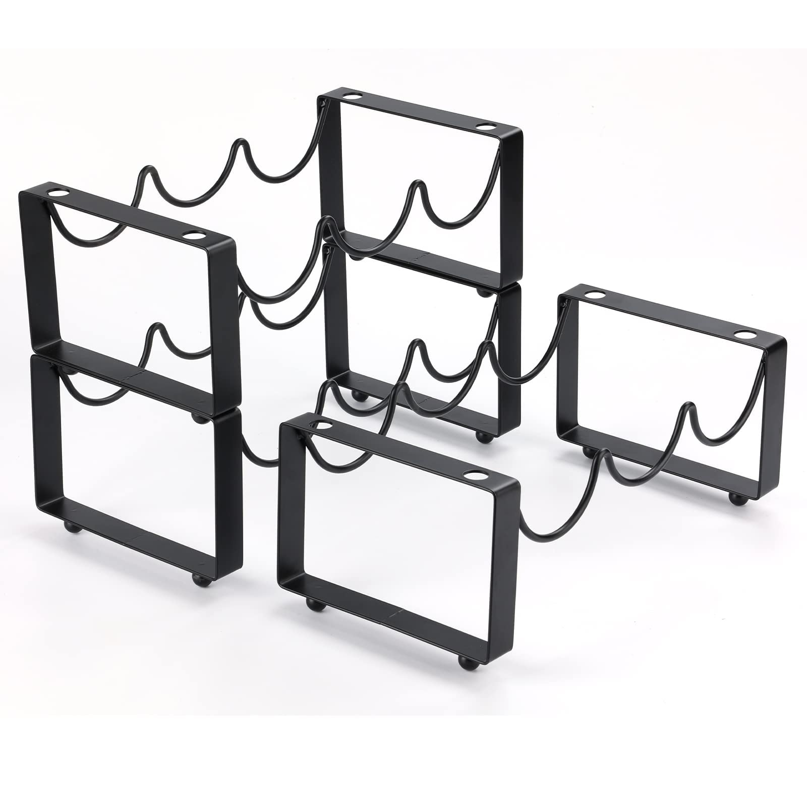 SCDGRW Wine Racks Countertop 3 Tier Stackable Wine Rack Tabletop Metal Wine Storage Stand, Cabinet Wine Holder Wine Storage Shelf, Hold 9 Wine Bottles, Bottle Storage Racks fit Bar, Cabinet