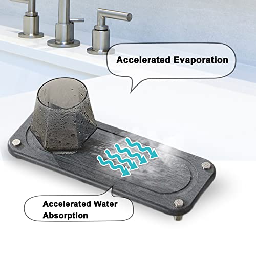 Pletmin Sink Caddy Instant Dry Kitchen Sink Organizer Sponge Holder for Kitchen Sink Diatomaceous Pedestal Stand Riser with Stainless Steel Feet Protection for Modern Home