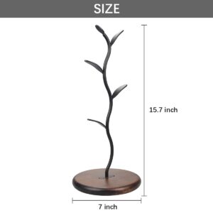 PROFECTUS Mug Holder, 16-inch Wooden Base Mug Holder Stand,Tea Cup Storage Rack Countertop,Suitable for Decoration of Cafe and Kitchen Accessories