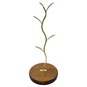 mug holder stand, countertop mug tree, coffee pod holder with mug rack , coffee counter bar accessory & kitchen organizer (single row-golden)