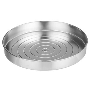 mDesign Rustic Lazy Susan Turntable Metal Spinner Tray - Kitchen Cabinet, Pantry, Fridge, Cupboards, or Counter Organizing, Fully Rotating Organizer for Food, Spices, or Condiments, 12" Round, Chrome