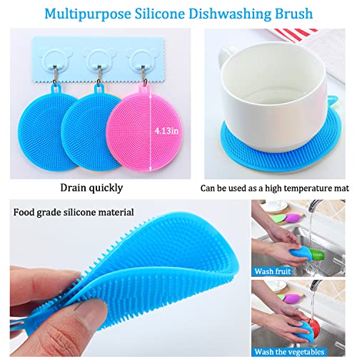 sponge holder for kitchen sink, stainless steel rotatable storage rack, Hanging Faucet Stand, with silicone cleaning brush, suitable for t in kitchen, bathroom,etc. (Faucet Rack with Towel Rack)