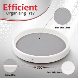 Lazy Susan Turntable, Non Skid Large Lazy Susan Turntable for Cabinet and Refrigerator, Plastic Rotating Turn Table, 12 Inch - by RamPro