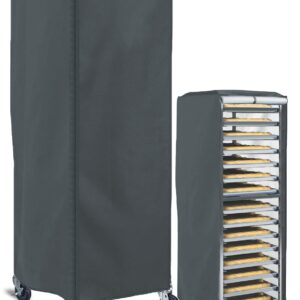 Sealcover Bun Pan Rack Cover, 23x28x64in Grey, High Density Waterproof and Dustproof Bread Rack Cover, Bakery Single Rack Covers.