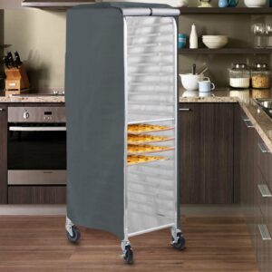 Sealcover Bun Pan Rack Cover, 23x28x64in Grey, High Density Waterproof and Dustproof Bread Rack Cover, Bakery Single Rack Covers.