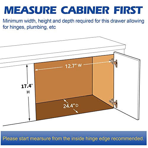 SIMCAS Pull Out Cabinet Organizer 11"W x 21"D, 1Tier Kitchen cabinet pull out shelves for organizers and storage, pull out drawers for kitchen cabinets, Pantry, Bathroom, under sink cabinet organizers