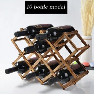 ZLMC 10 Bottles Capacity Foldable Wine Rack,Home Storage Wine Rack, Countertop Wine Racks, Suitable for Families, Bars, Hotels,Wine cellars, Wine Storage cabinets,Restaurants