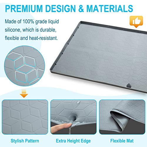 Fashionwu Sink Mat, 34’’ x 22’’, Grey