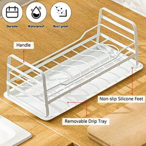 Poeland Bowl Rack with Drip Tray, Pantry Cabinet Organizer Rack for Kitchen Counter Cupboard