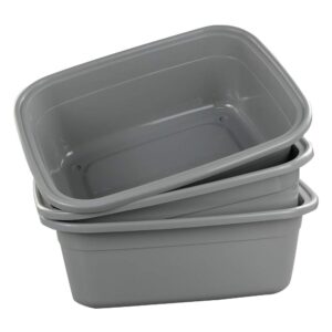 doryh 18 quart dish pans, grey, 3 packs