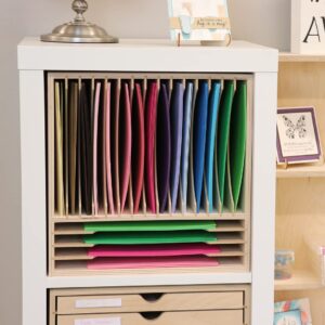 Stamp-n-Storage Paper Holder for 8.5"x11" Paper - MAX for IKEA (19 Slots - fits IKEA Kallax Shelving)