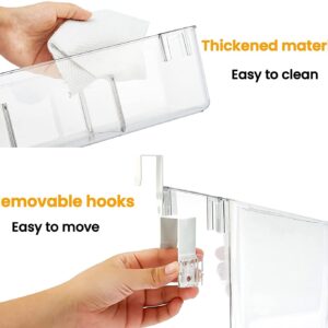 vacane Plastic Over Cabinet Door Organizer with Removable Hooks, Clear Hanging Baskets for Organizing Over the Cabinet Organizer Holder for Kitchen, Pantry, Bathroom-Hang Outside or Inside Door-S