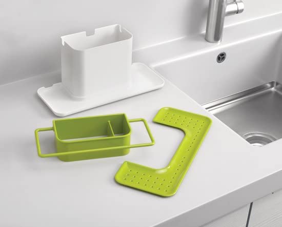 Joseph Joseph 85049 Sink Caddy Kitchen Sink Organizer Sponge Holder Dishwasher-Safe, Large, Green