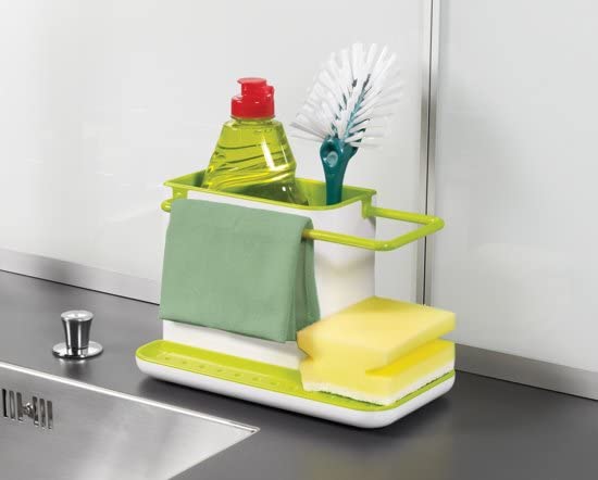 Joseph Joseph 85049 Sink Caddy Kitchen Sink Organizer Sponge Holder Dishwasher-Safe, Large, Green