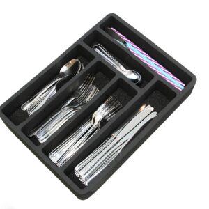 Red Hound Auto Silverware Drawer Organizer 6 Slot Organizational System Utensil Flatware Dividers for Forks Knives RV Non-Slip Tray 15 x 11 x 2.25 Inches Extra Deep Waterproof