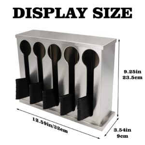 Utensil Dispenser, 5 Compartment Stainless Cutlery Organizer, Large Capacity Spoon Storage Device, Stainless Steel Spoon Storage Box, Dining Room Buffet Table Cutlery Dispenser