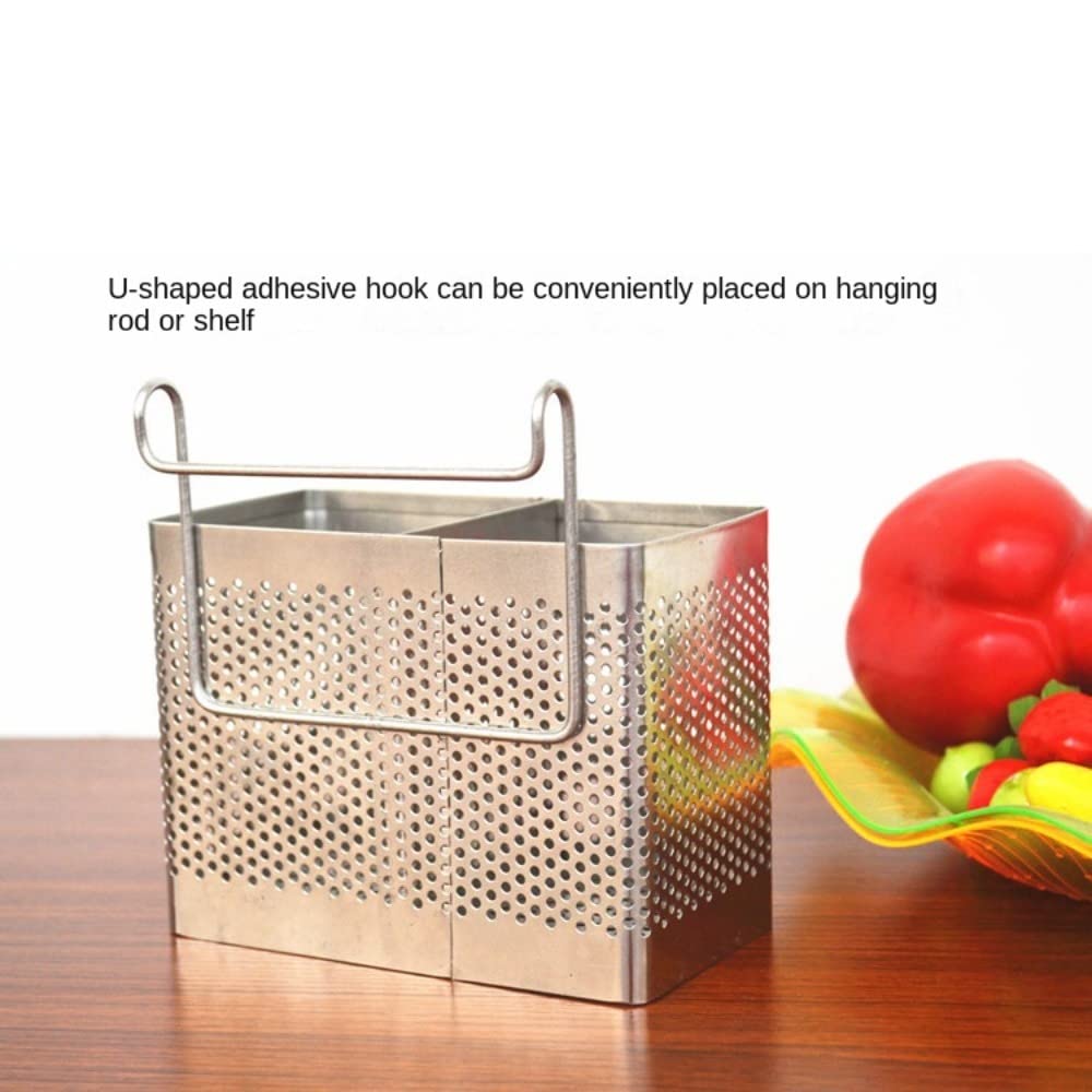 gofidin Kitchen Utensils Drying Rack Stainless Steel Flatware Silverware Caddie Holder Basket Organizer with Hook