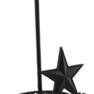 Rustic Brown Cast Iron Western Star Paper Towel Holder