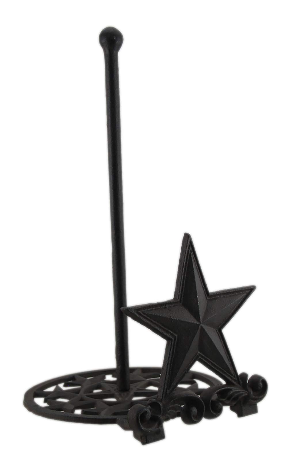 Rustic Brown Cast Iron Western Star Paper Towel Holder