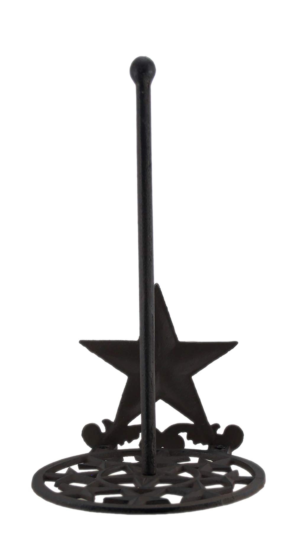 Rustic Brown Cast Iron Western Star Paper Towel Holder