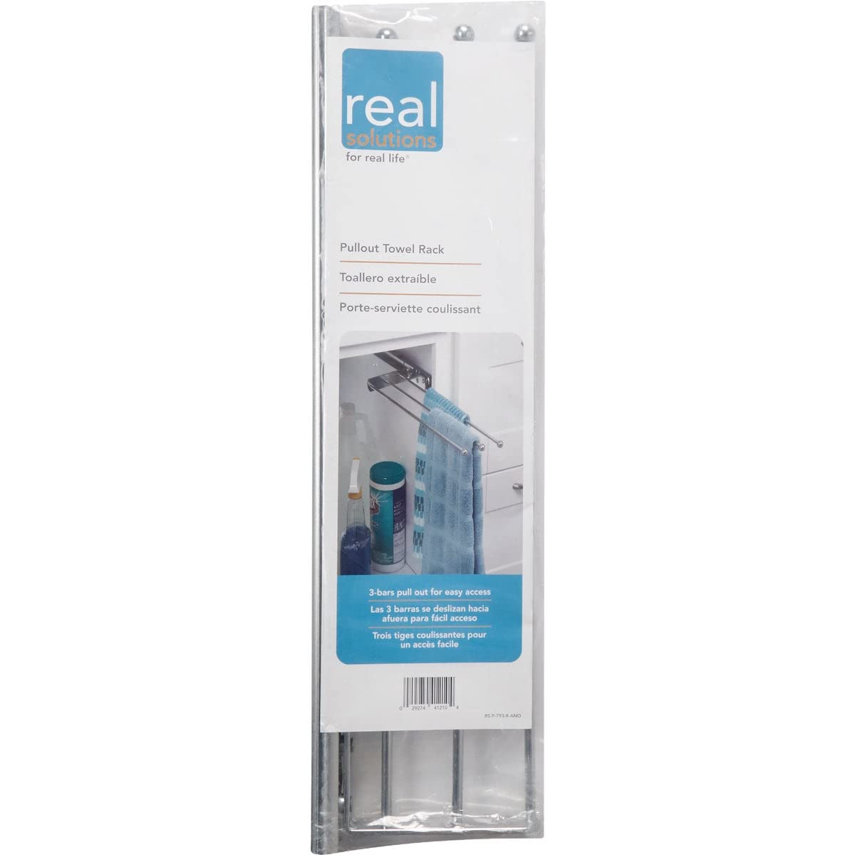 Real Solutions for Real Life Real Solutions Pull-Out Kitchen Towel Holder Bar