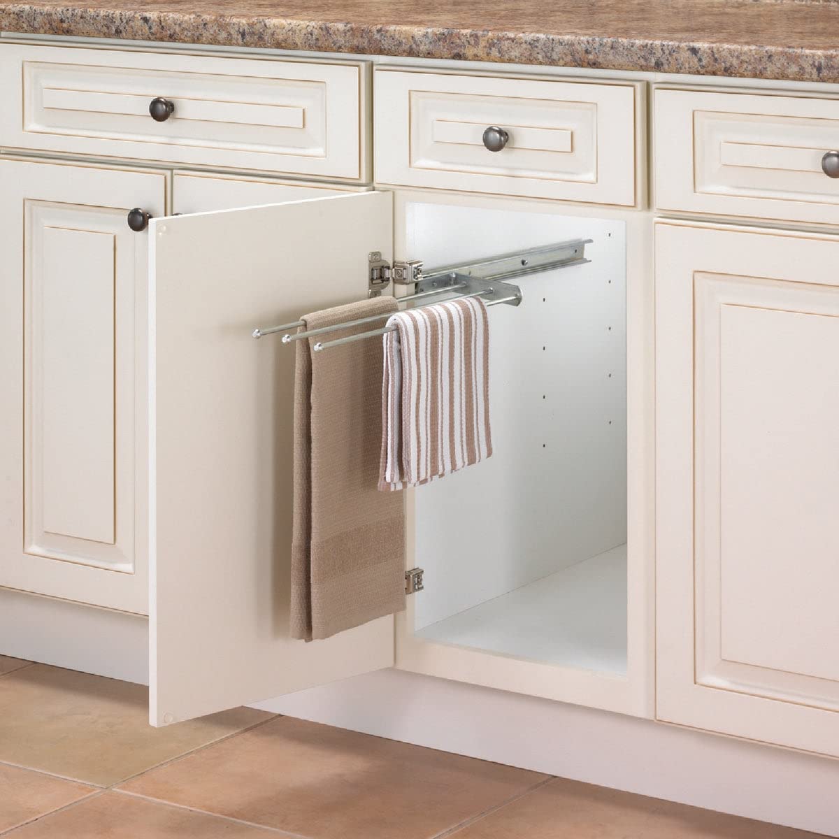 Real Solutions for Real Life Real Solutions Pull-Out Kitchen Towel Holder Bar