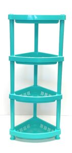 mintra home light duty plastic storage racks (triangular rack, teal)