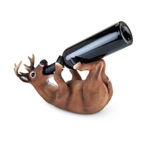 True Drunken Deer Polyresin Wine Bottle Holder Set of 1, Brown, Holds 1 Standard Wine Bottle