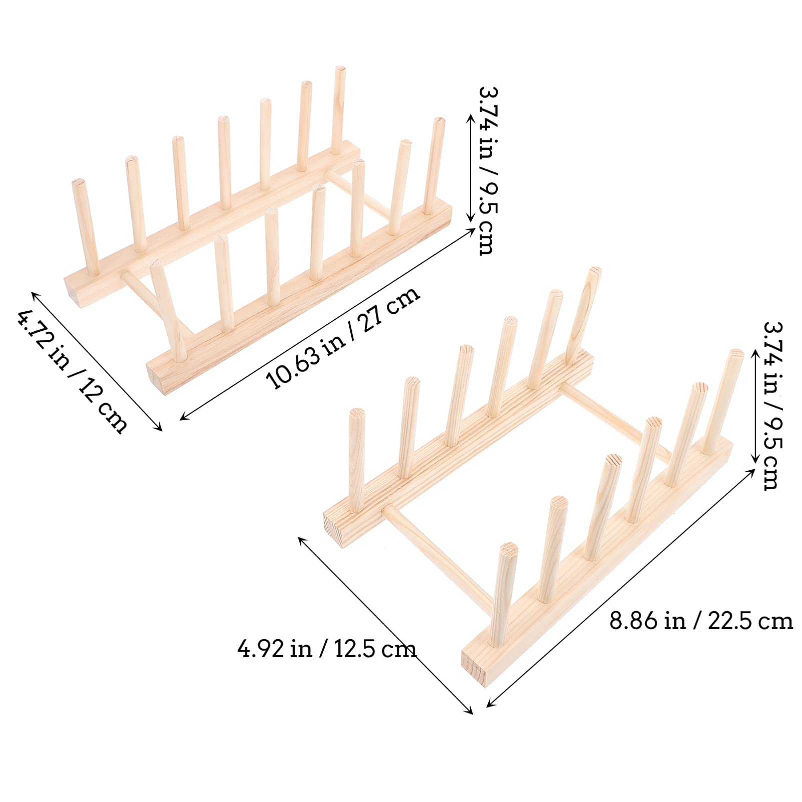 BESPORTBLE 2pcs Storage Rack Pot Lid Organizer Cutting Board Drying Stand Countertop Plate Holder Pot Pan Organizer Desk Topper Shelf Draining Rack Cup Drying Stand Baby Wood Tool Foldable