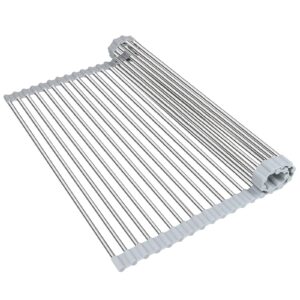 yahafi roll up dish drying rack - expandable kitchen accessories,sink protectors for kitchen sink dish racks - for kitchen counter,kitchen rack, 14.6inch(l 19.7inch（w)