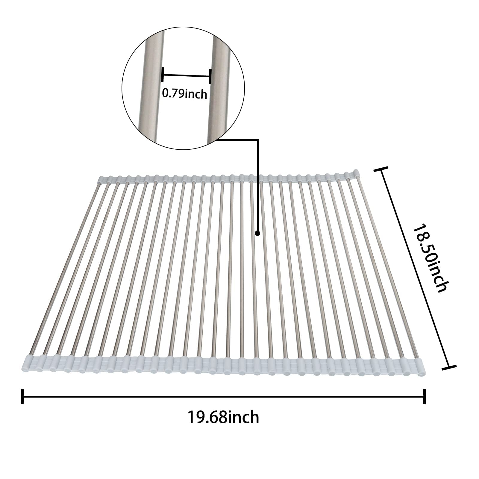 YAHAFI Roll Up Dish Drying Rack - Expandable Kitchen Accessories,Sink Protectors for Kitchen Sink Dish Racks - for Kitchen Counter,Kitchen Rack, 14.6inch(L 19.7inch（W)