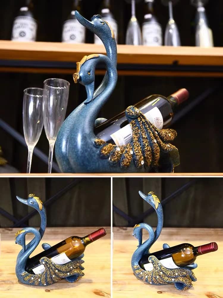 CicodonaGift Wine Bottle Holder Swan Animal Statue for Country Farm Kitchen Decor Tabletop Wine Stands & Racks and Decorative Gifts