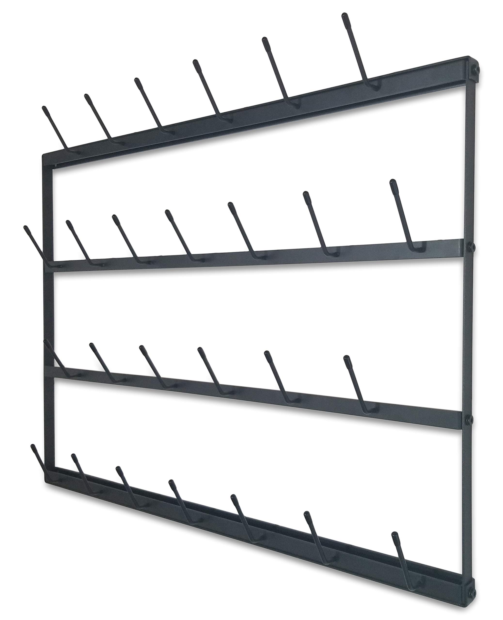 Claimed Corner Horizontal Wall Mug Rack - Large Wall Mounted Storage Display Organizer Rack for Coffee Mugs, Tea Cups, Mason Jars, and More. (34" x 23.5")