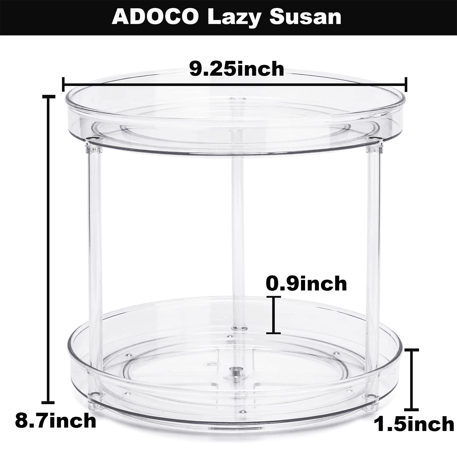 2 Tier and 3 Tier Lazy Susan Organizer 9.25Inch, Bathroom Organizer Make up Organizer and Storage