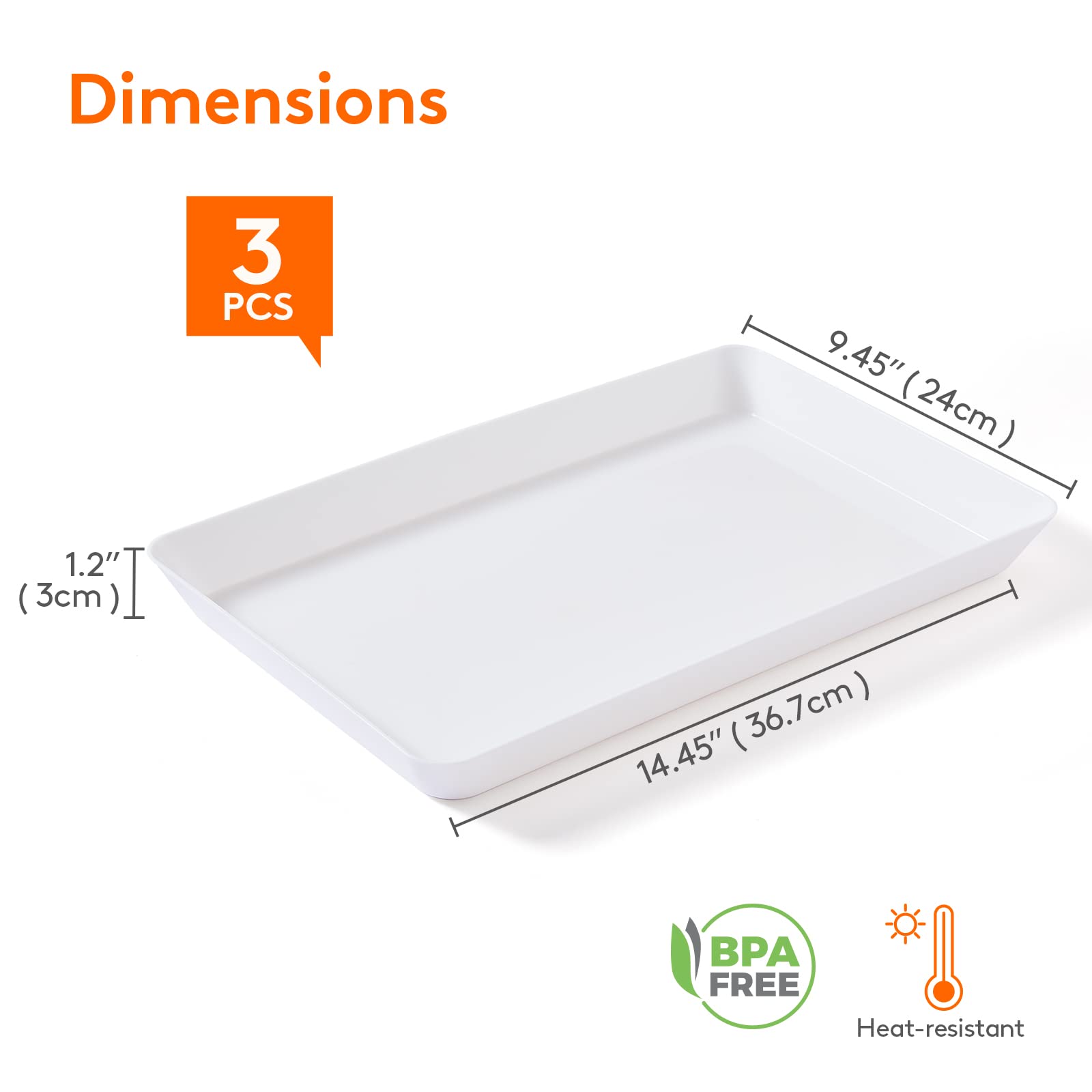 Lifewit Silverware Drawer Organizer and 3pcs Plastic Serving Tray