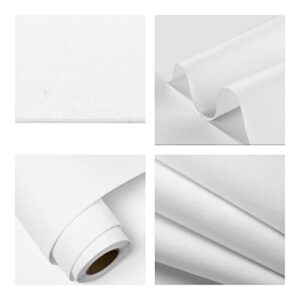 FunStick White Felt Fabric 15.8"x78.8" Self Adhesive Velvet Fabric Felt Sheets for Crafts Soft Velvet Drawer Liners for Jewelry Dresser White Wallpaper Peel and Stick White Velvet Flock Contact Paper