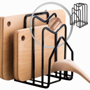 tikxlafe iron cutting board rack, 5.9 x 4.9 x 8.7 in, black