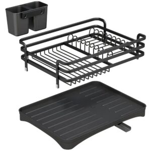 1pc Dish Drying Rack, Space-Saving Dish Rack, Dish Racks for Kitchen Counter, Durable Stainless Steel Kitchen Drying Rack with A Cutlery Holder, Drying Rack for Dishes, Knives, Spoons, and Forks