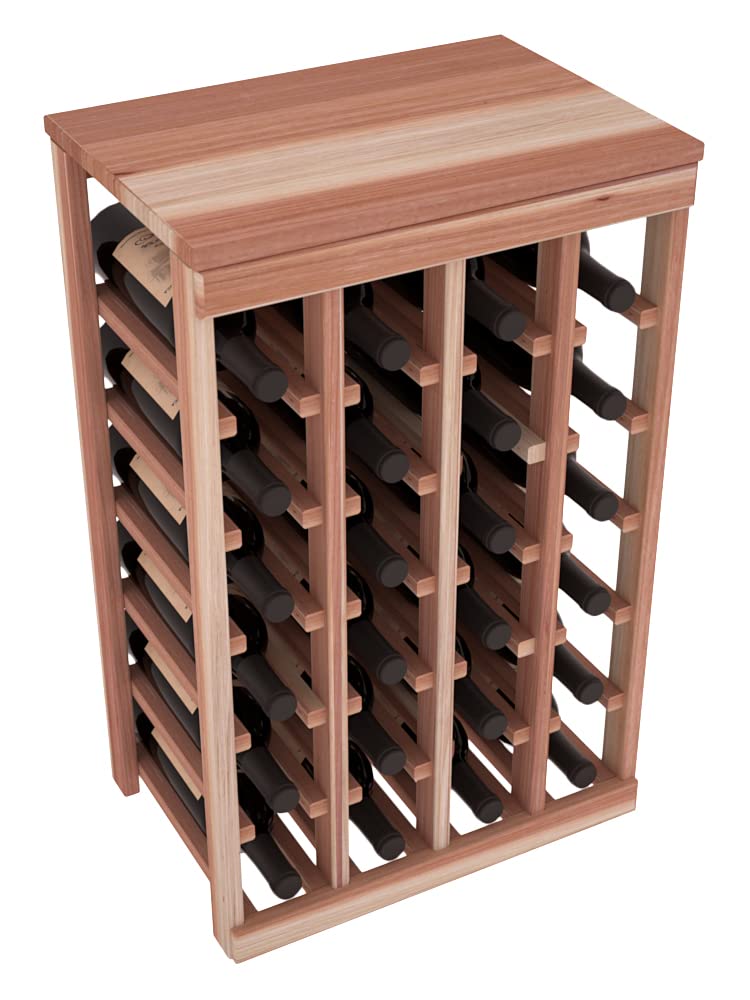 Wine Racks America Living Series Table Top Wine Rack - Durable and Modular Wine Storage System, Redwood Unstained - Holds 24 Bottles