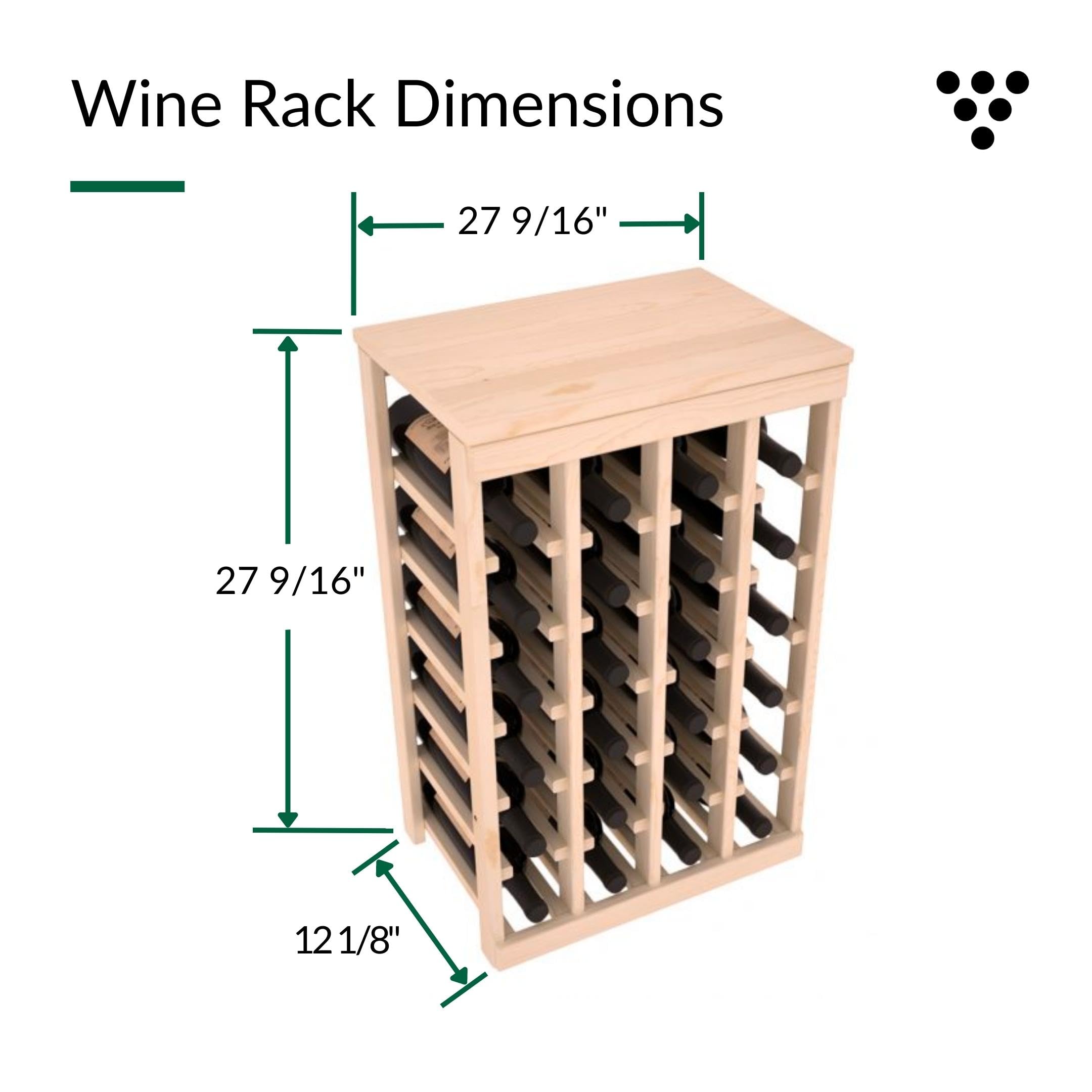 Wine Racks America Living Series Table Top Wine Rack - Durable and Modular Wine Storage System, Redwood Unstained - Holds 24 Bottles