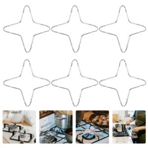 Yardwe 6pcs Coffee Stand Gas Ring Wok Rack Gas Stove Pot Rack Gas Burner Pot Gas Trivet Stove Holder Ring Trivet Pot Stand Gas Ring Reducer Wok for Electric Stove Iron Bracket Ring Round