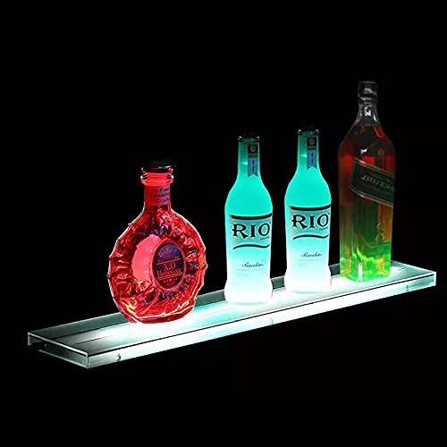 Liquor Bottle Display Shelf, 2 Pack Bar Shelves for Liquor Bottles 36 in Led Bar Shelf Floating Lighted LED Shelves Commercial Illuminated Bar Home Wall Mounted Racks with Remote Control (36)