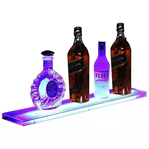 Liquor Bottle Display Shelf, 2 Pack Bar Shelves for Liquor Bottles 36 in Led Bar Shelf Floating Lighted LED Shelves Commercial Illuminated Bar Home Wall Mounted Racks with Remote Control (36)